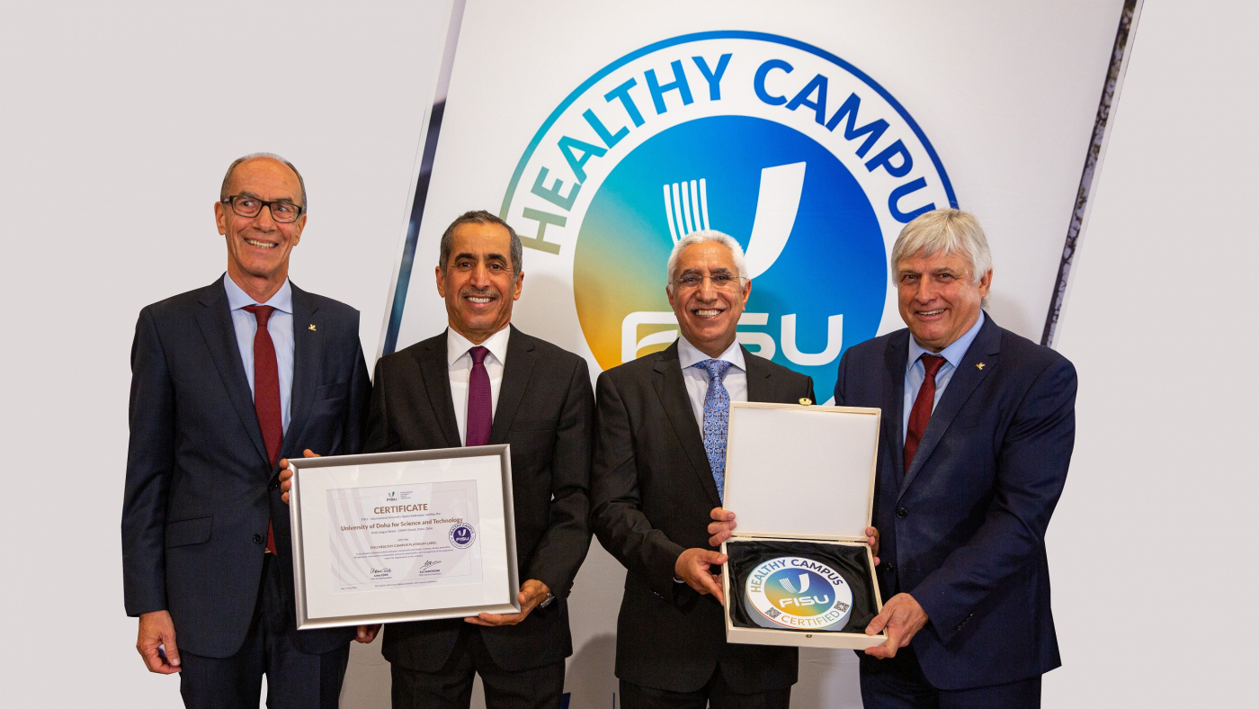 UDST is granted the FISU Healthy Campus Platinum Label | UDST