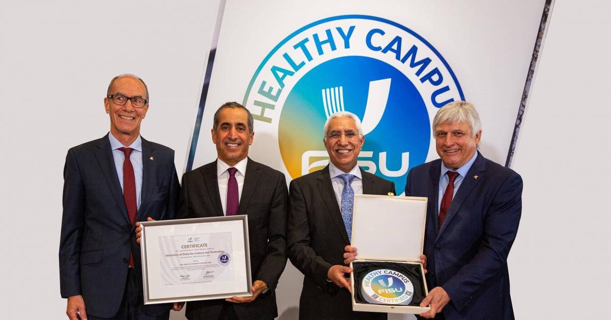 UDST is granted the FISU Healthy Campus Platinum Label | UDST